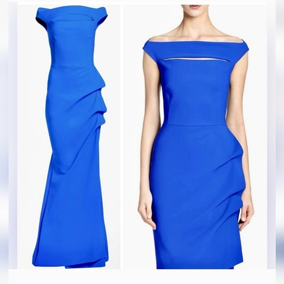 Chiara Boni | Dresses | Nwt995 Chiara Boni Melania Blue Offtheshoulder ...